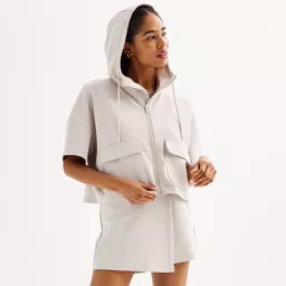 FLX | Jackets & Coats | Flx Cream Utility Jacket With Hood And Relaxed ...